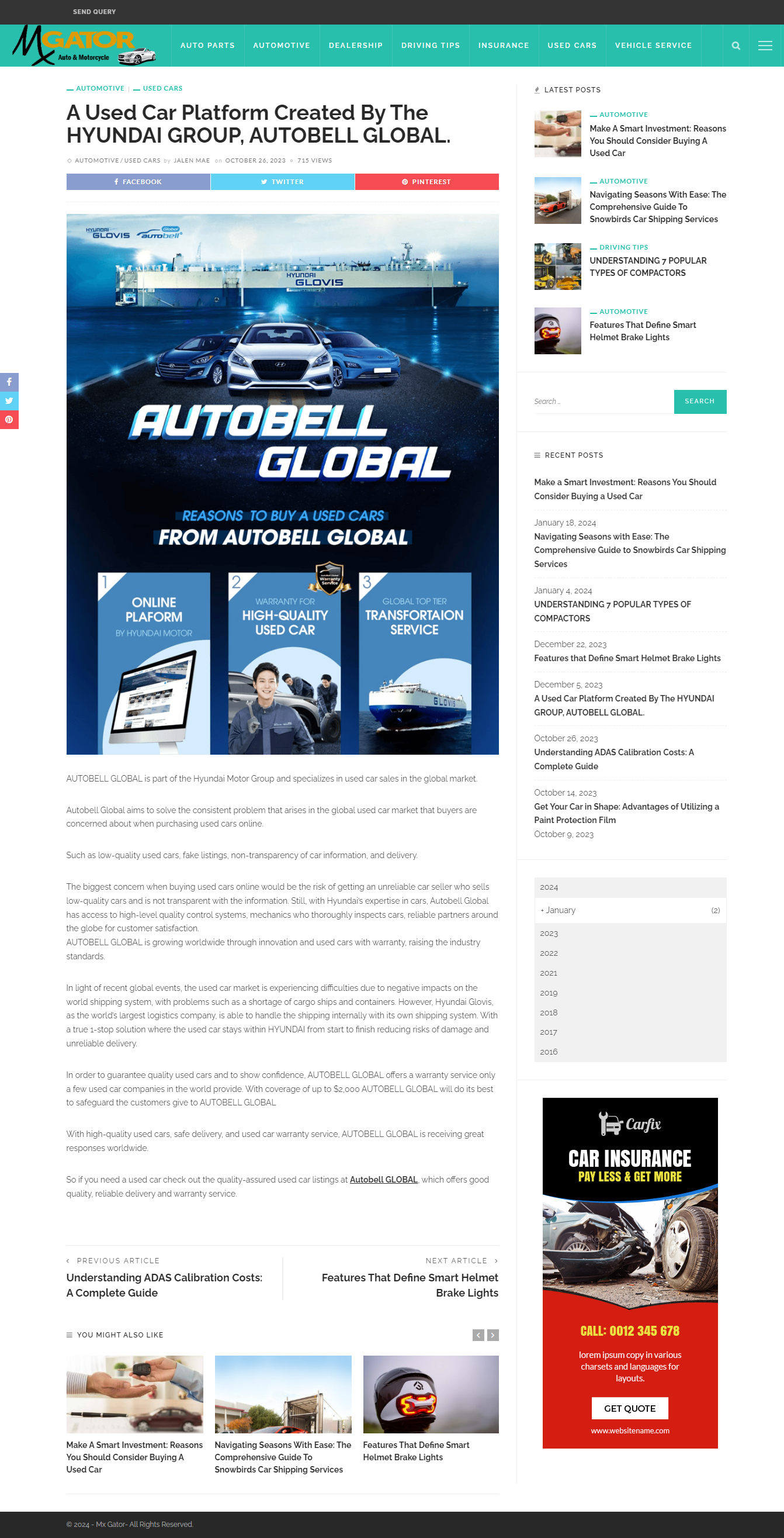 [Oct 26, 2023] Mxgator.com - A Used Car Platform Created By The HYUNDAI GROUP, AUTOBELL GLOBAL ...